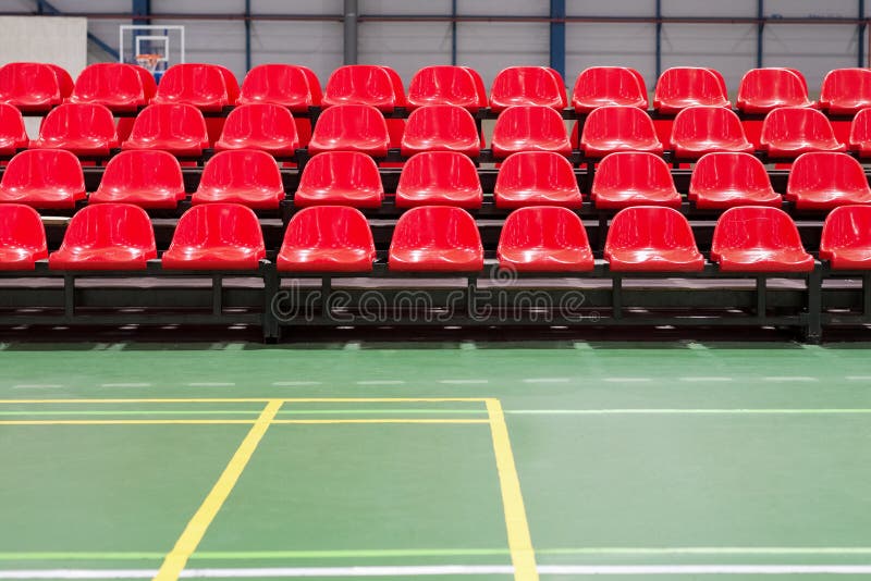 Rows of Red Seats in a Sports Hall Stock Image - Image of field, modern ...