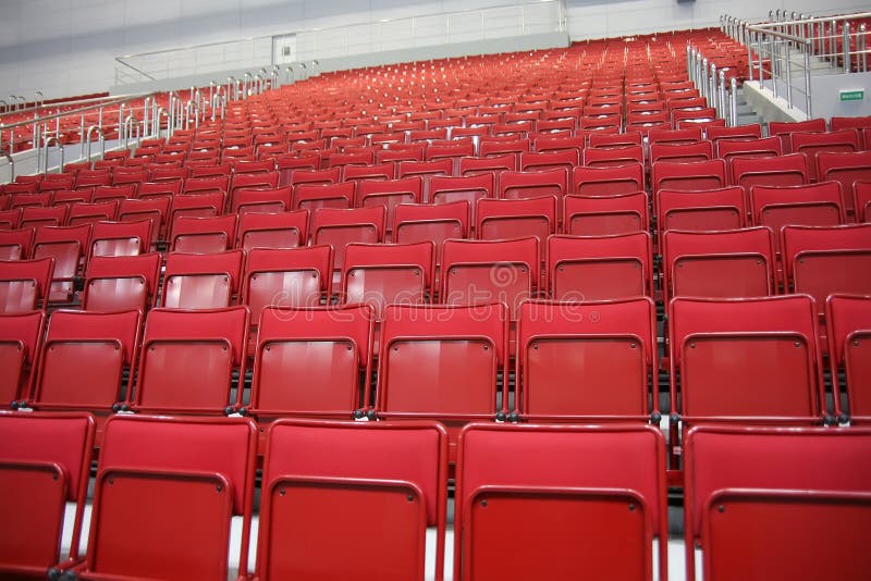 Rows of Red Seats at Stadium Stock Image - Image of event, sport: 86199651