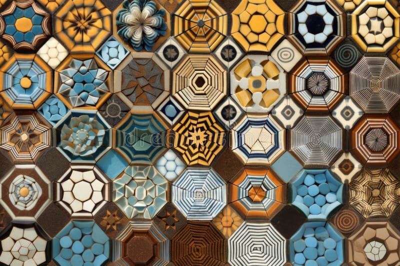 Rows of Repeating Patterns and Symmetrical Shapes, Such As Honeycomb or ...