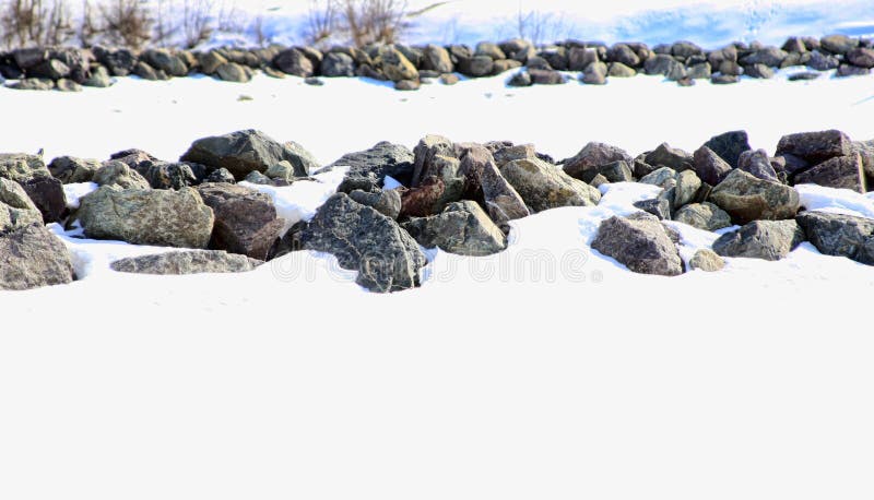 Rows of rocks in snow stock photo. Image of snow, cold - 38166422
