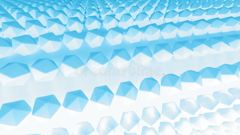 Rows of Rotating Multifaceted Figures. Motion. Endless 3d Shapes with ...