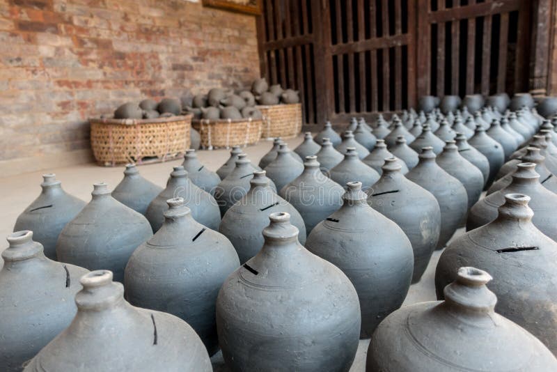 Rows of Drying Pottery stock photo. Image of beauty - 110892974