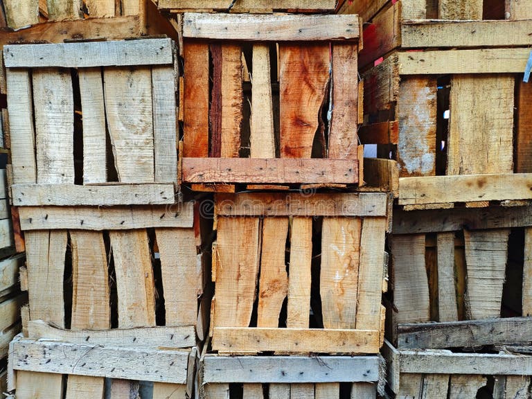 Rows of Rustic Wooden Crate Texture Stock Photo - Image of tradition ...