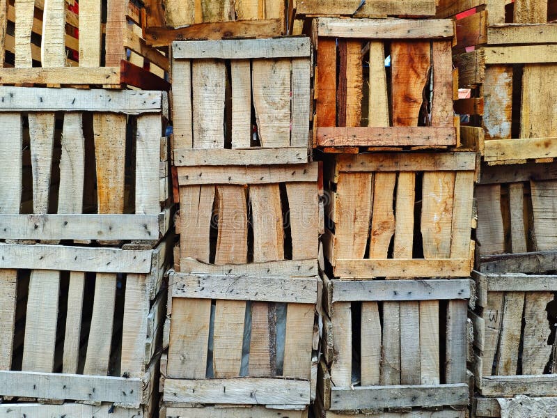 Rows of Rustic Wooden Crate Texture Stock Photo - Image of warehouse ...