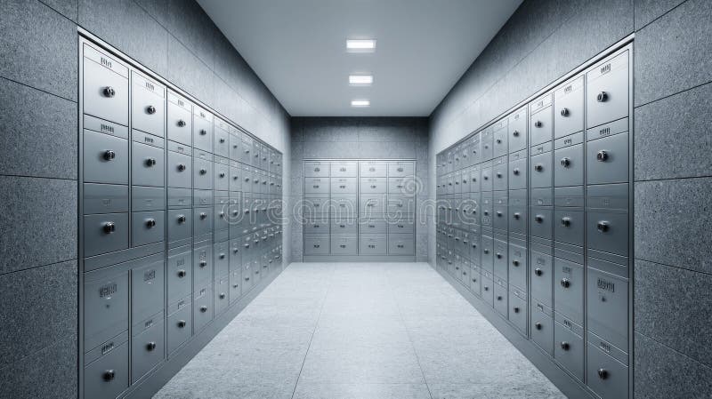 Rows of Safety Deposit Boxes in a Bank Vault Provide a Secure Storage ...