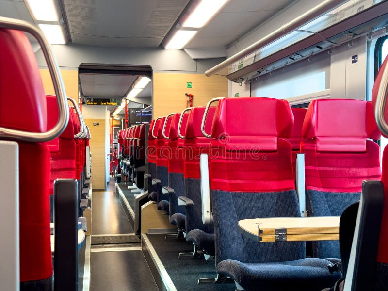 The Rows of Seats in a Public Transport Carriage, Rows of Seats on a ...