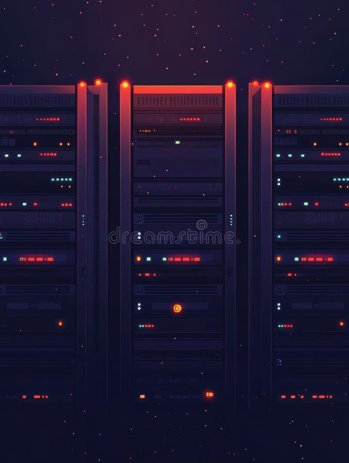 Server Room Illuminated Glowing Lights Indicators Ai Generative Stock ...