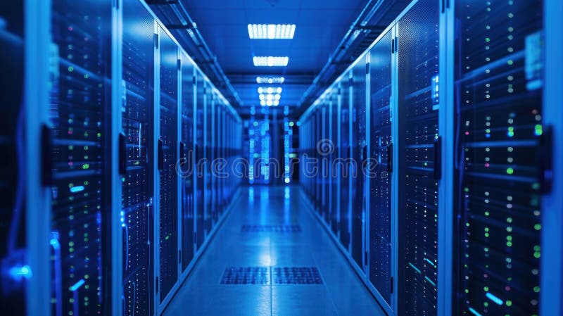 Rows of Servers in a Data Center Stock Image - Image of performance ...