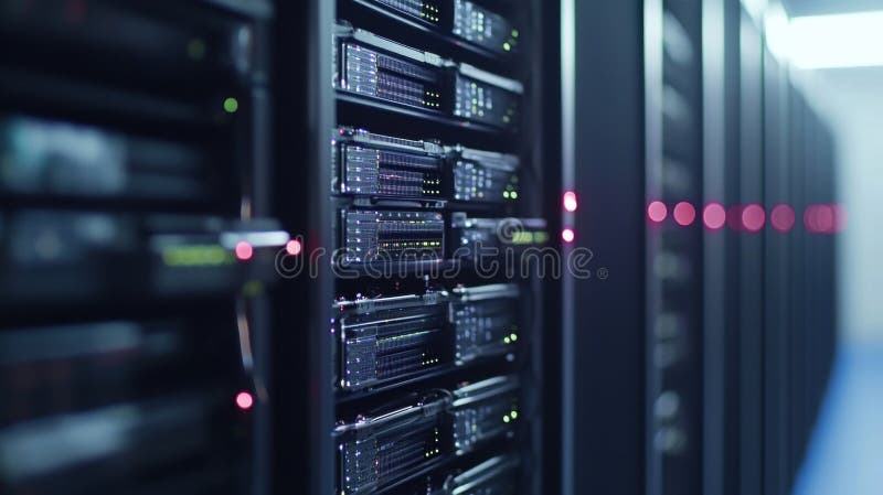 Rows of Servers Representing Modern Digital Infrastructure Stock ...