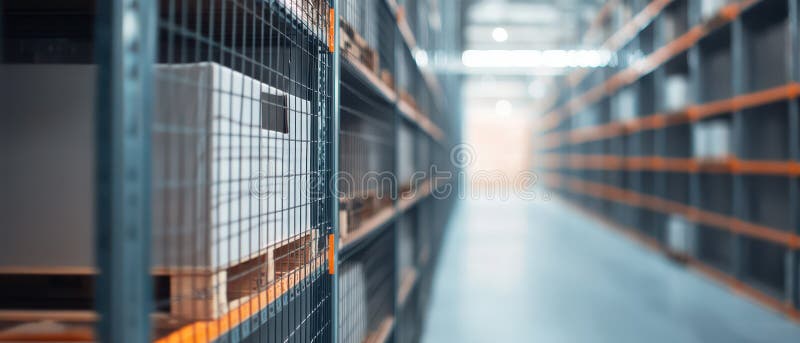 Storage Aisle Filled with Boxes in a Warehouse Stock Photo - Image of ...