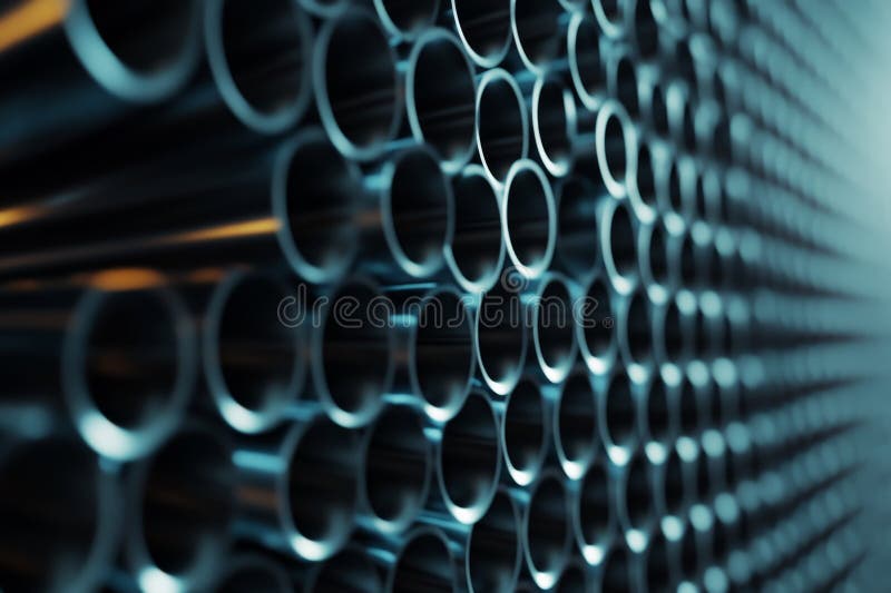 Rows of Shiny Metallic Pipes Arranged Perfectly in a Commercial Setting ...