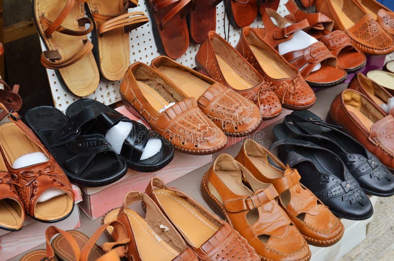 Rows of shoes stock photo. Image of market, manufacturing - 21967772
