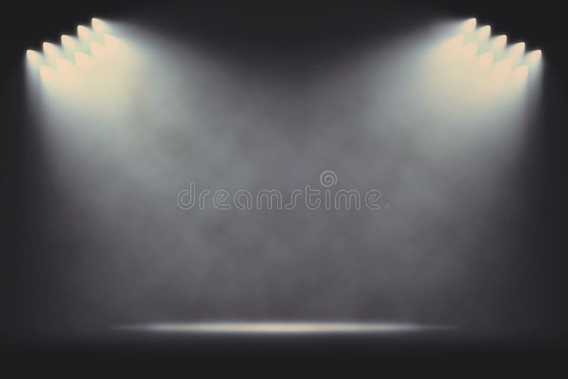 Rows of Side Spotlights Illuminating Empty Stage Stock Illustration ...