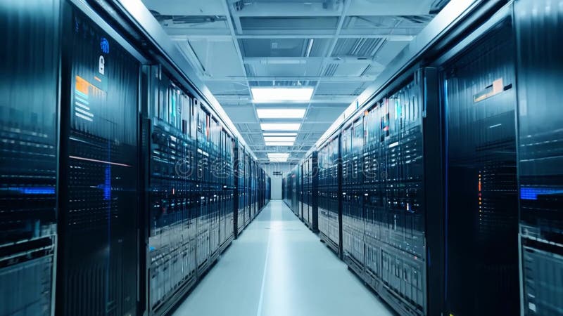 Modern Data Center Infrastructure with High-Tech Server Racks and ...