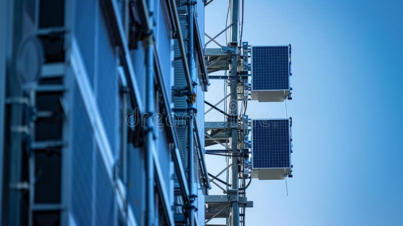 Rows of Small Rectangular Solar Panels Attached To the Side of a Sleek ...