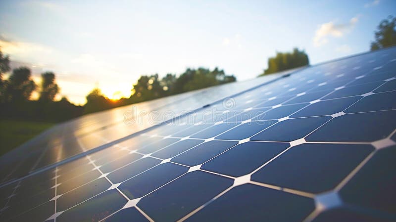 Rows of Solar Panels. Renewable Energy Sustainable Living Environment ...