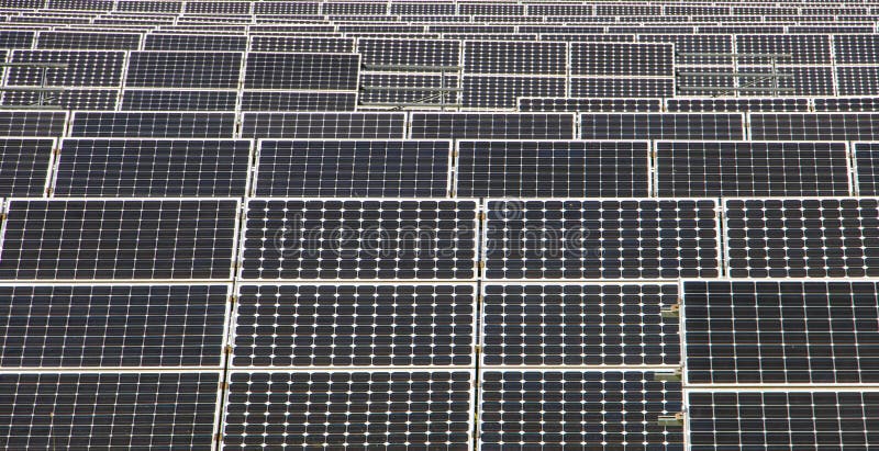 Rows of Solar Panels in a Solar Power Plant Stock Image - Image of ...