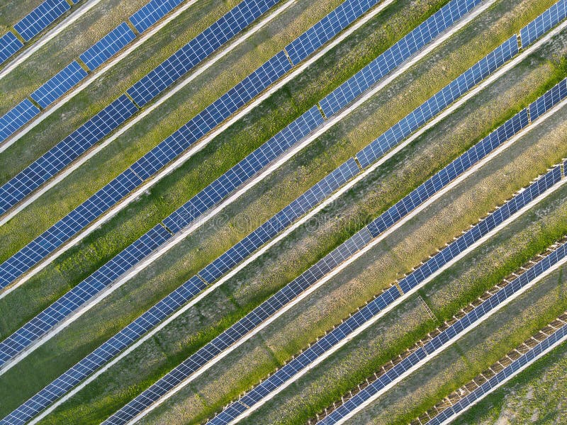 Rows of Solar Panels at the Station Stock Photo - Image of blue ...