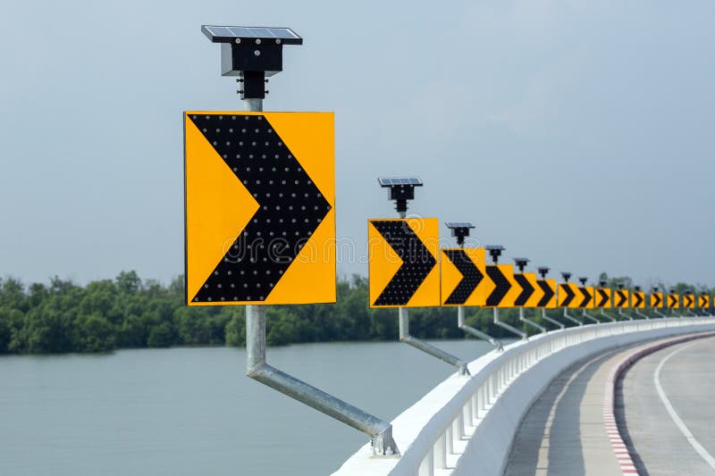 Rows of Solar Traffic Signs Stock Image - Image of highway, concept ...