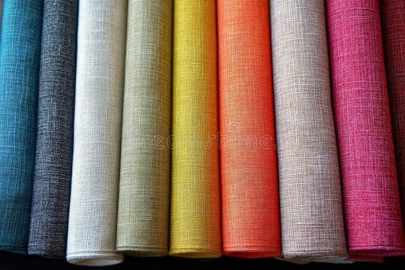 Colorful Fabric Swatches Arranged Neatly Showcasing a Clean Minimalist ...