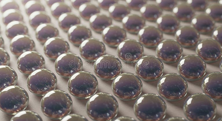 Arrangement of Shiny Glass Marbles with Iridescent Colors on Flat ...