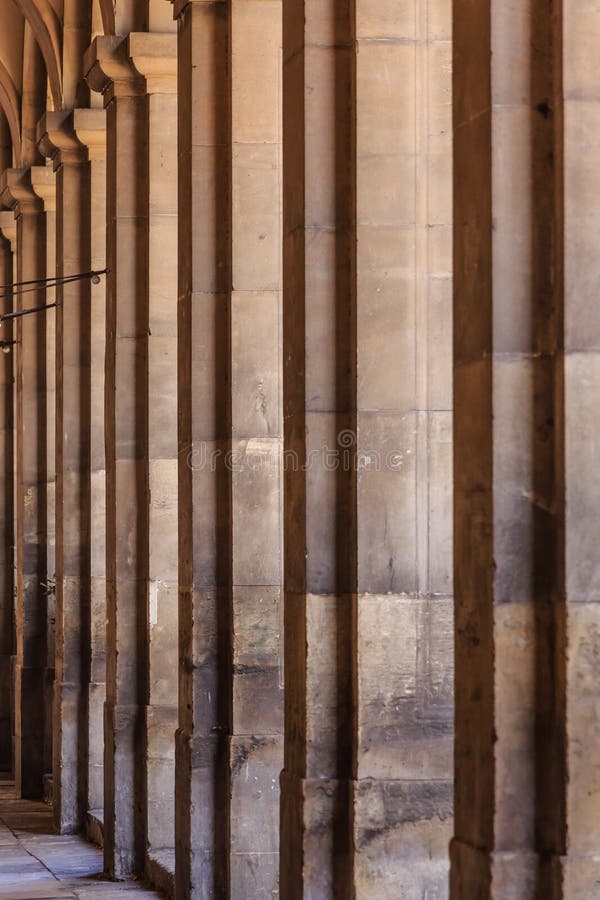 Rows of Square Columns stock image. Image of city, catalonia - 105735399