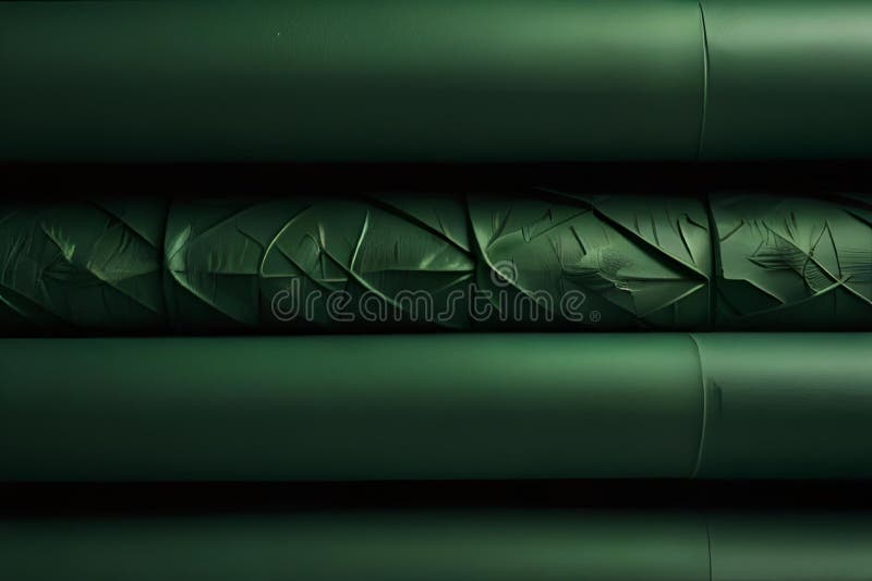 Rows of Stacked Green Wrapping Paper Stock Image - Image of holiday ...