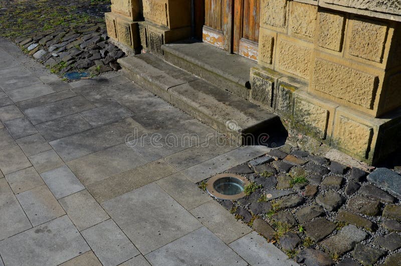 2 Rows of Stairs in the Square are Gradually Sunk into the Paving. Slow ...