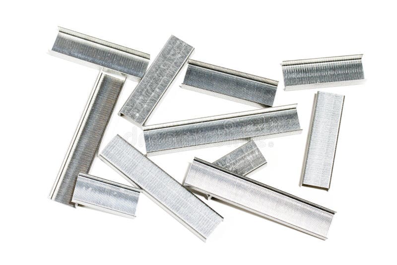 Rows of Staples on White Background Stock Photo - Image of close ...