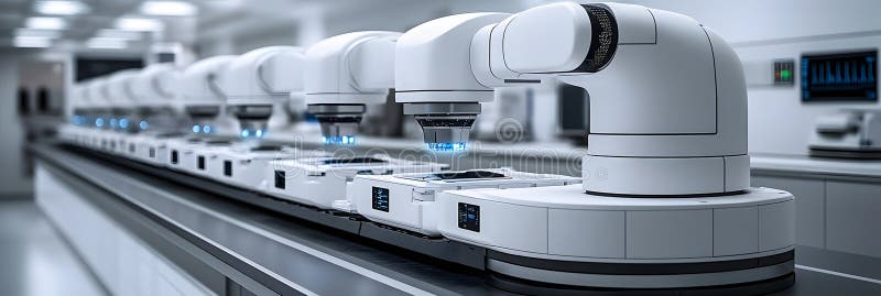 Rows of State-of-the-art Medical Laboratory Equipment,including ...