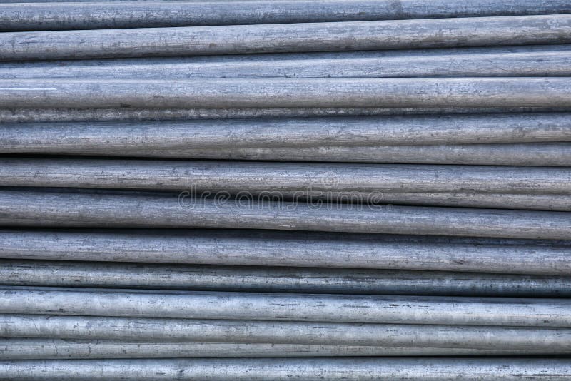 Rows of Steel Bar Storage and Stacking in the Warehouse for Industrial ...