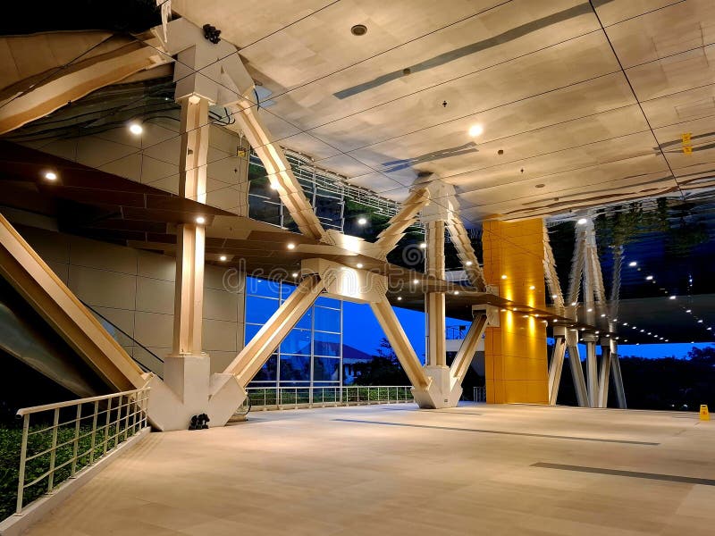 Rows of Steel Column Construction As the Main Structure. Stock Photo ...