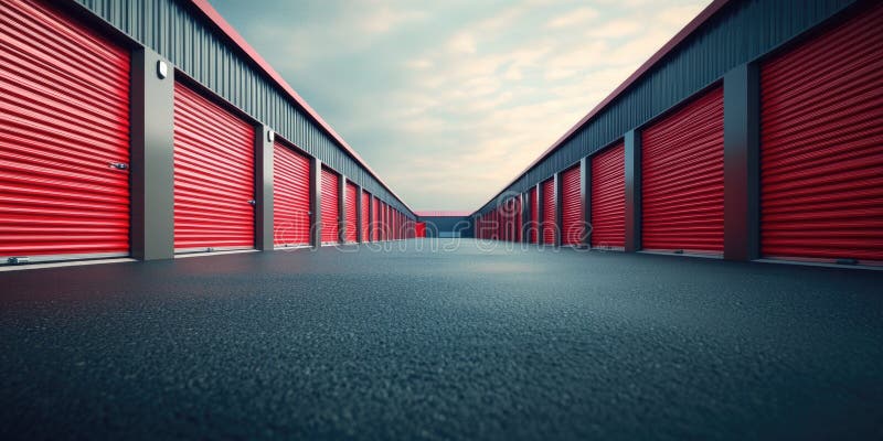 Storage Unit Rows stock photo. Image of inventory, shelves - 373213032