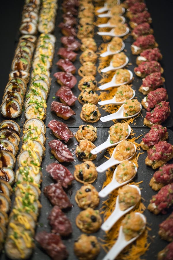 Rows of sushi stock photo. Image of cuisine, asia, asian - 131012520