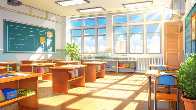 Rows of Tables and Chairs in a Structured Classroom Environment ...