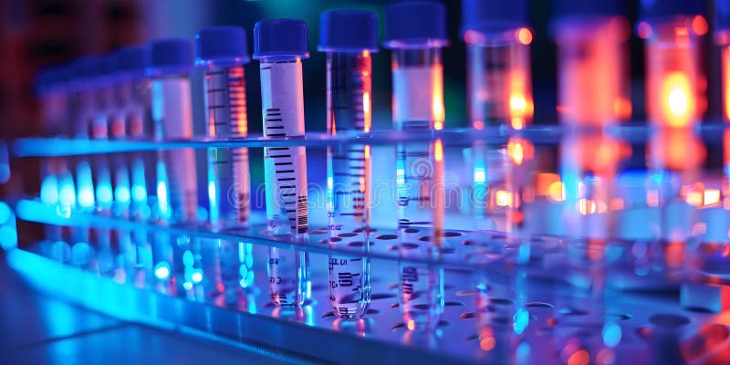 Rows of Test Tubes Filled with Samples in a Clinical Laboratory ...