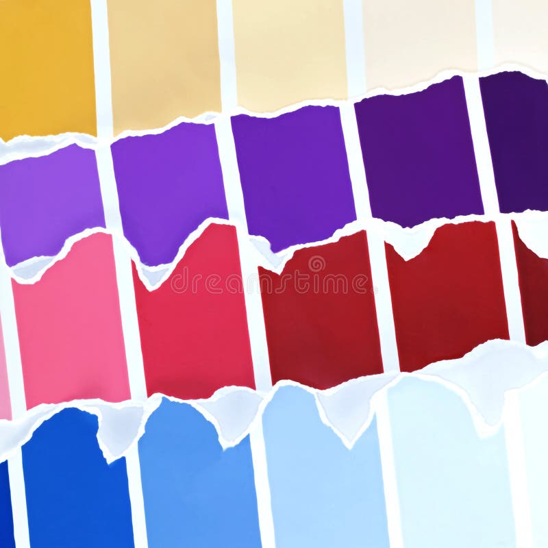 Rows of Torn Colour Sample Cards. Stock Illustration - Illustration of ...