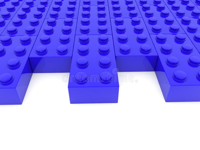 Rows of Toy Bricks in Blue with Empty Spaces Stock Illustration ...