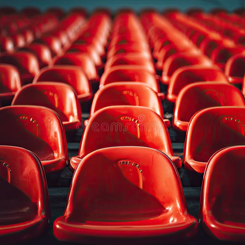 Red Stadium Seats stock illustration. Illustration of detail - 391522600