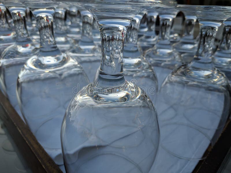 Rows of Water Glasses Pattern on the Table Stock Photo - Image of food ...