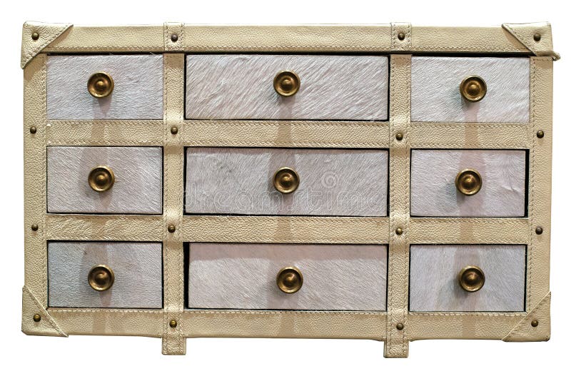 Rows of White Leather Drawers Stock Photo - Image of handle, drawer ...