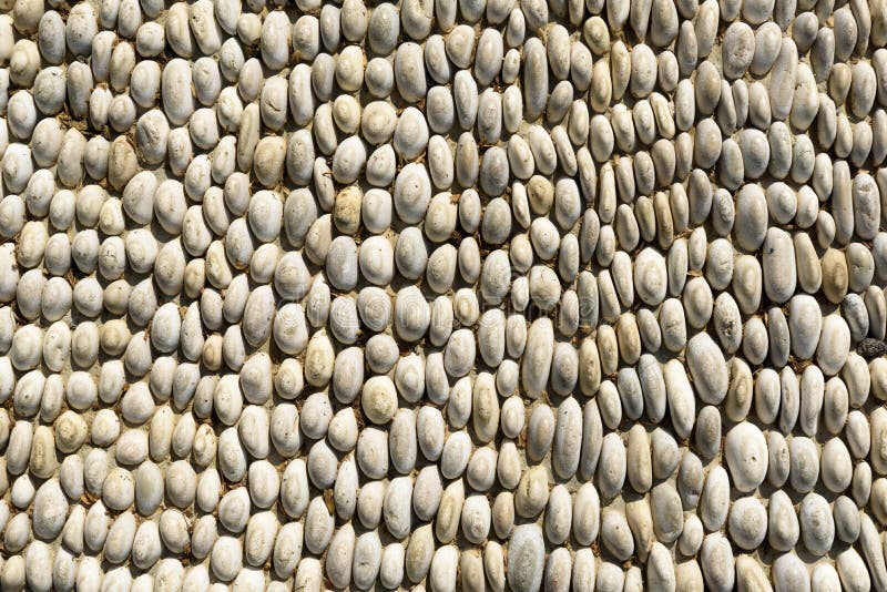 Rows of White River Pebbles Patterned for Background Stock Image ...