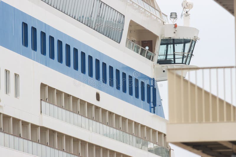 Rows of Windows and Balconies of a Large Cruise Ship Stock Image ...