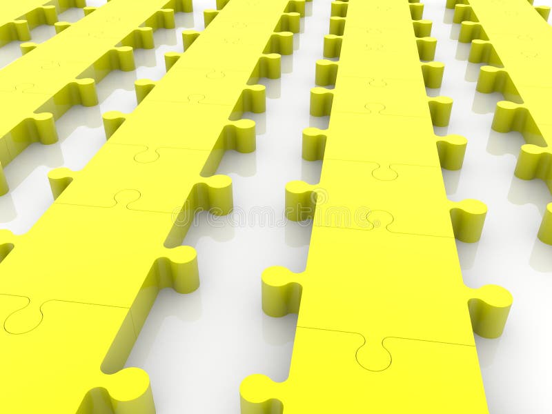 Yellow Puzzle Piece on White Puzzle Pieces Stock Illustration ...