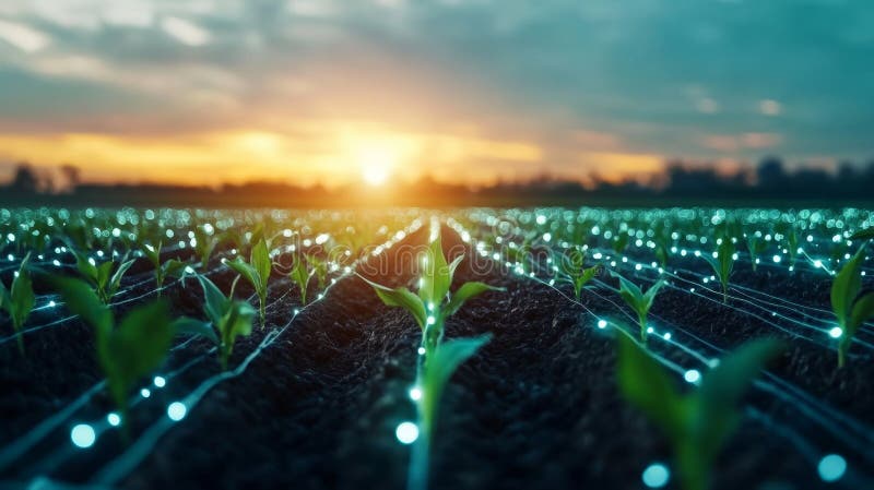 Modern Agricultural Fields Showcasing Advanced Planting Technology at ...