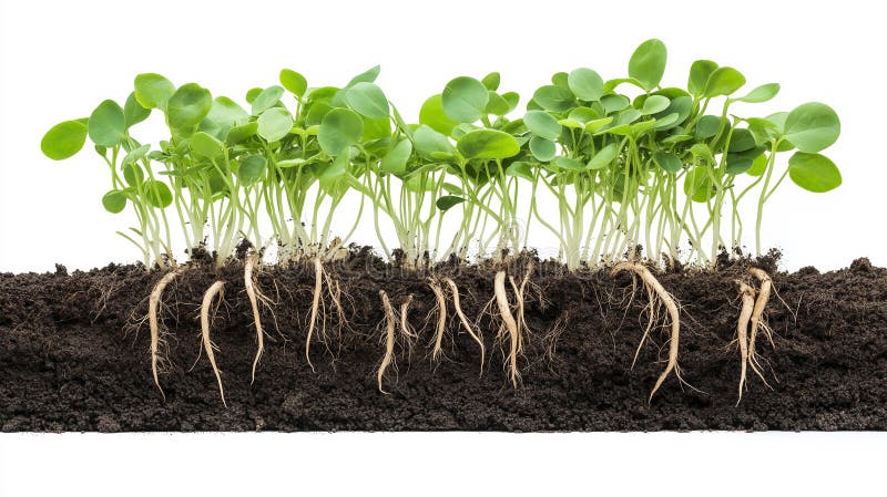 Rows of Young Sprouts Thriving in the Soil, Fresh and Full of Life ...