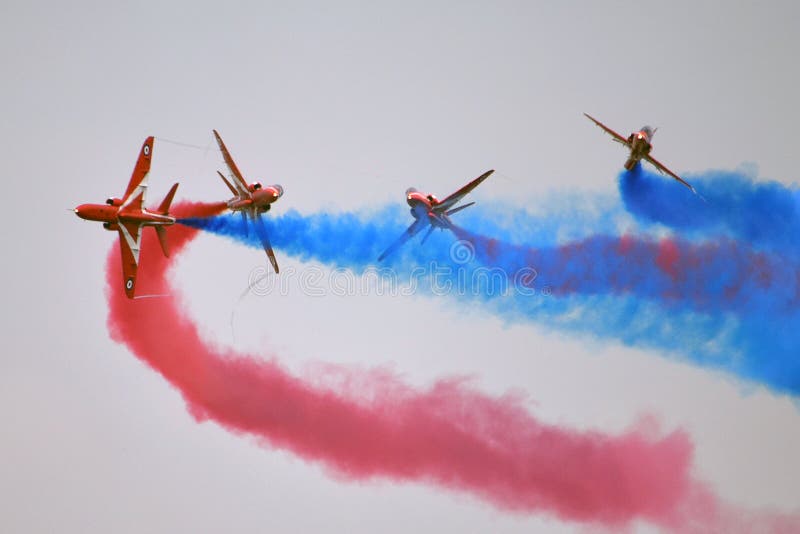 Royal Air Force Aerobatic Team, Red Arrows, RAF Hawk Editorial Stock ...
