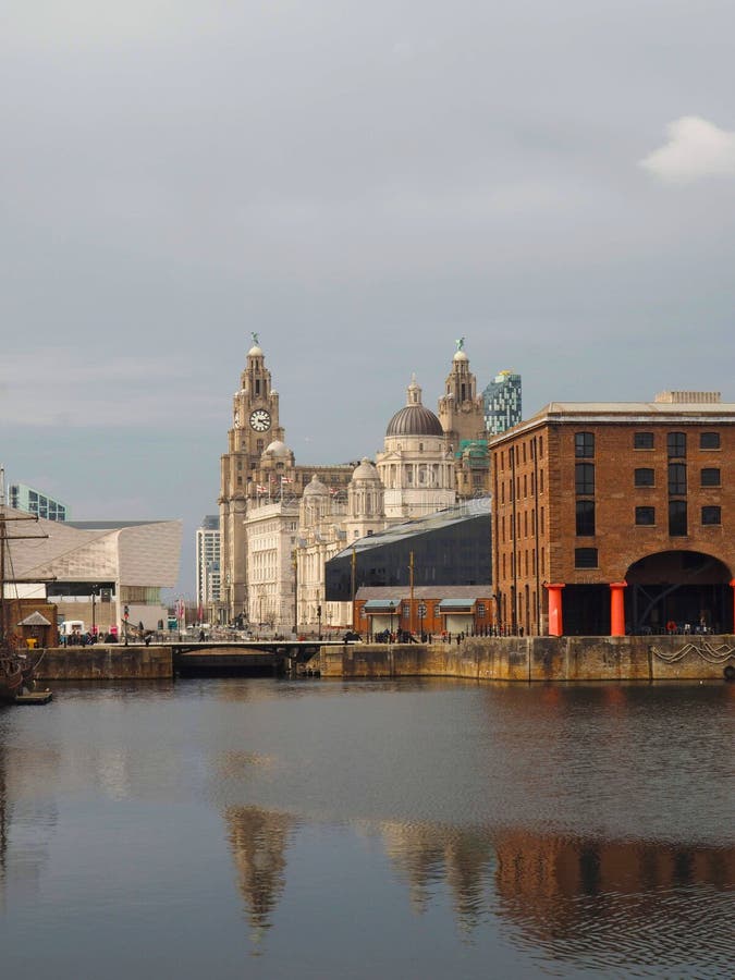 Royal Albert Dock in Liverpool Stock Photo - Image of albert, three ...