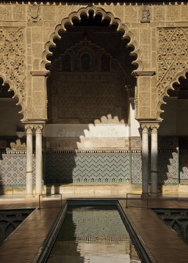 Royal Alcazar in Seville, Spain Stock Image - Image of white, stucco ...