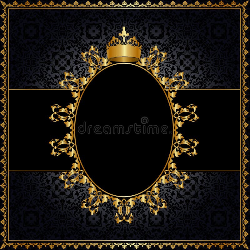 Royal Green Background with Golden Frame. Vector Stock Vector ...